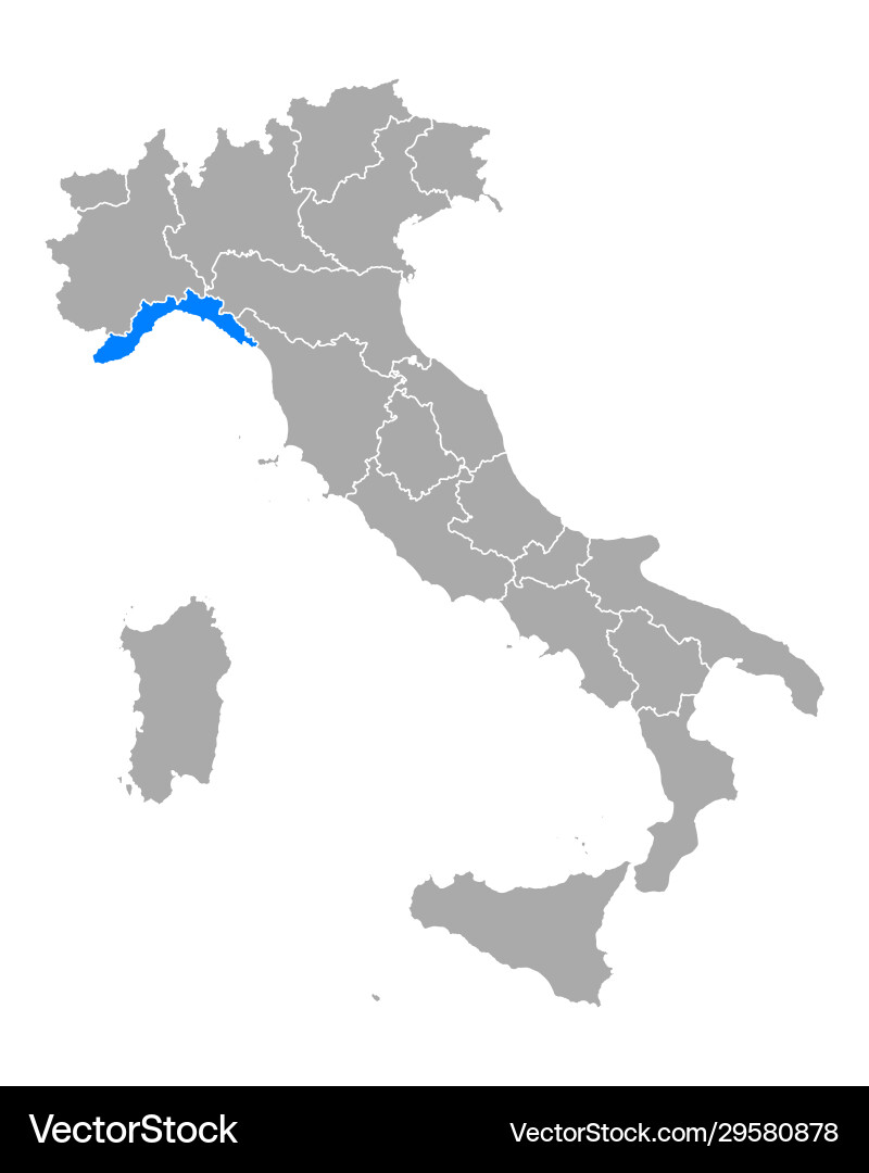 Map liguria in italy Royalty Free Vector Image