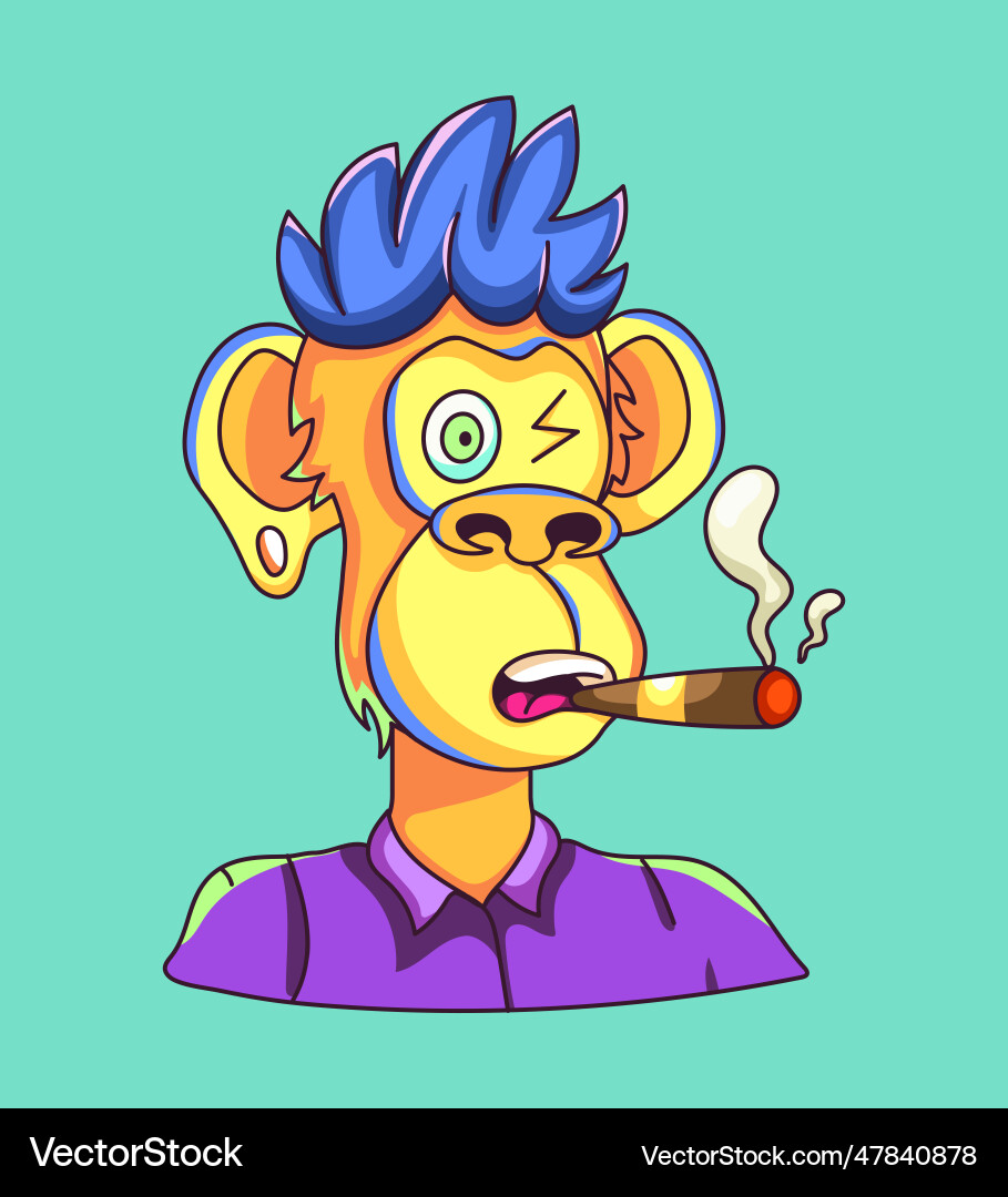 Monkey smoking Royalty Free Vector Image - VectorStock