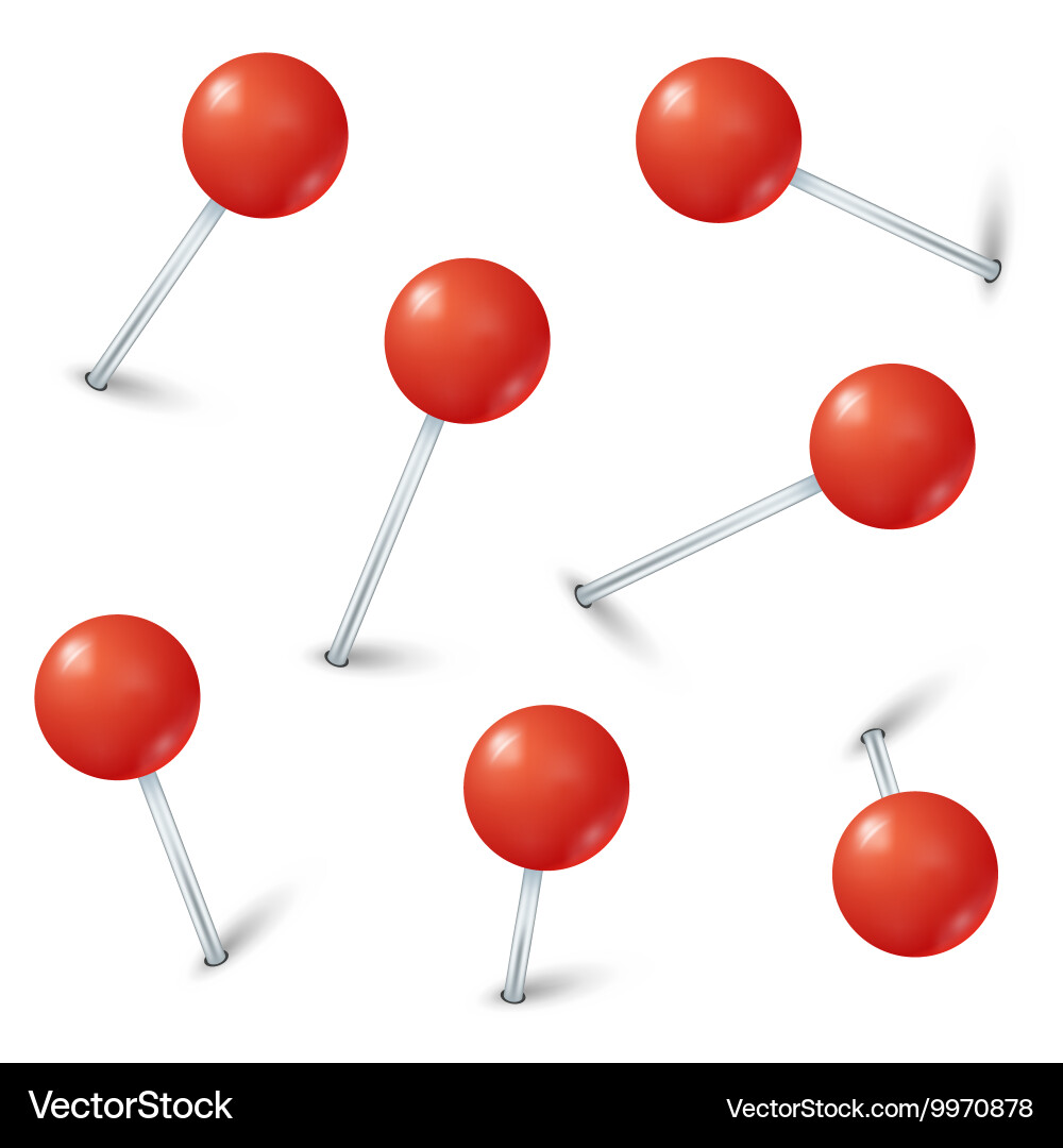 Red Map Pin Markers Royalty Free Vector Image - VectorStock