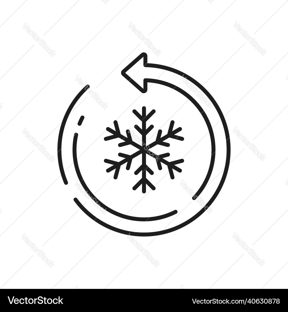 Snowflake and defrost sign fridge outline label Vector Image