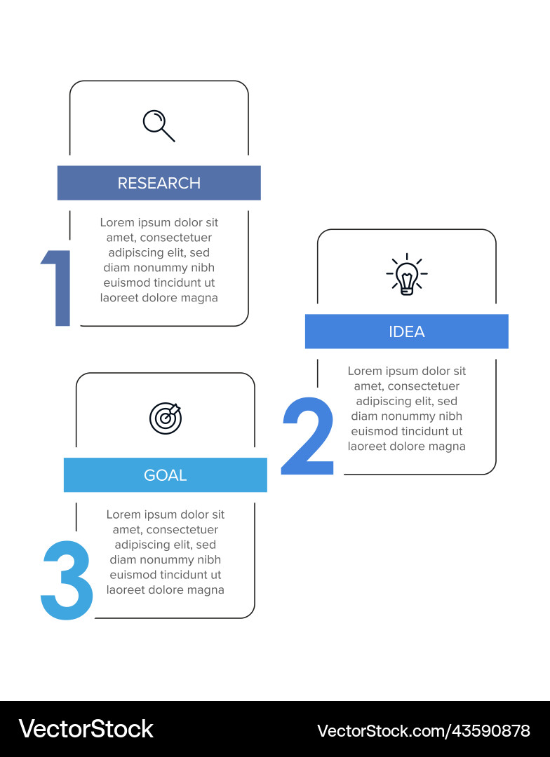 Vertical infographic design with icons and 3 Vector Image