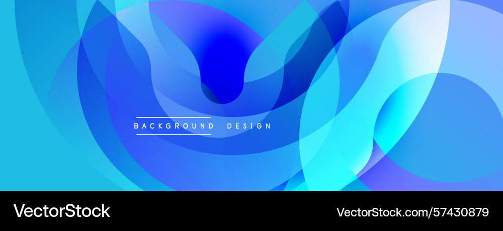 Abstract blue shapes overlap creating dynamic Vector Image