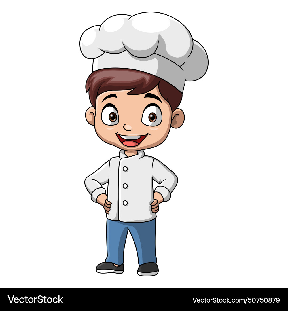 Boy cartoon wearing costume chef Royalty Free Vector Image