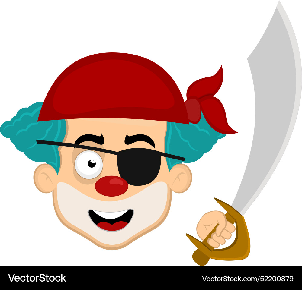 Clown pirate sword Royalty Free Vector Image - VectorStock