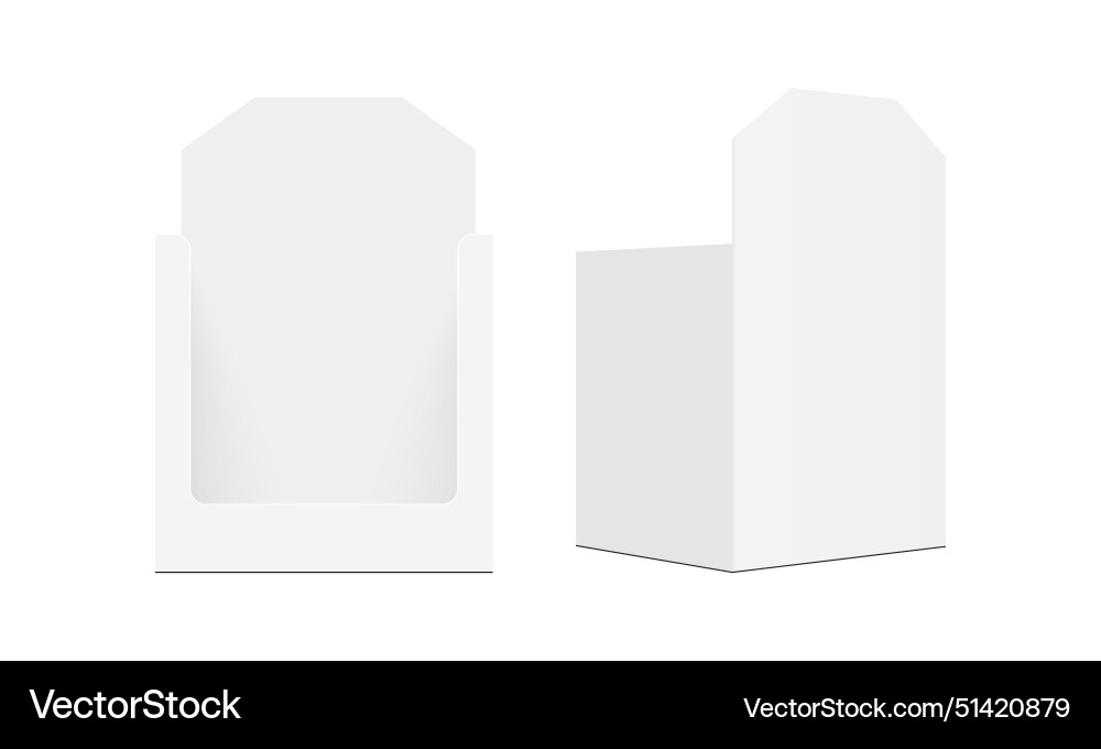 Display box mockup front and back side view Vector Image