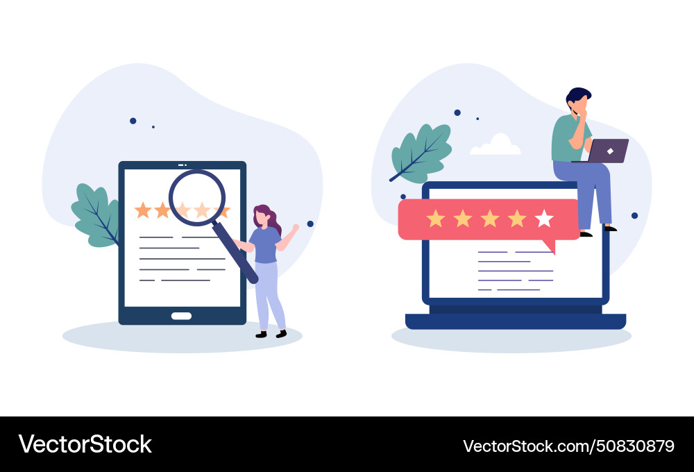 Feedback and review concept Royalty Free Vector Image