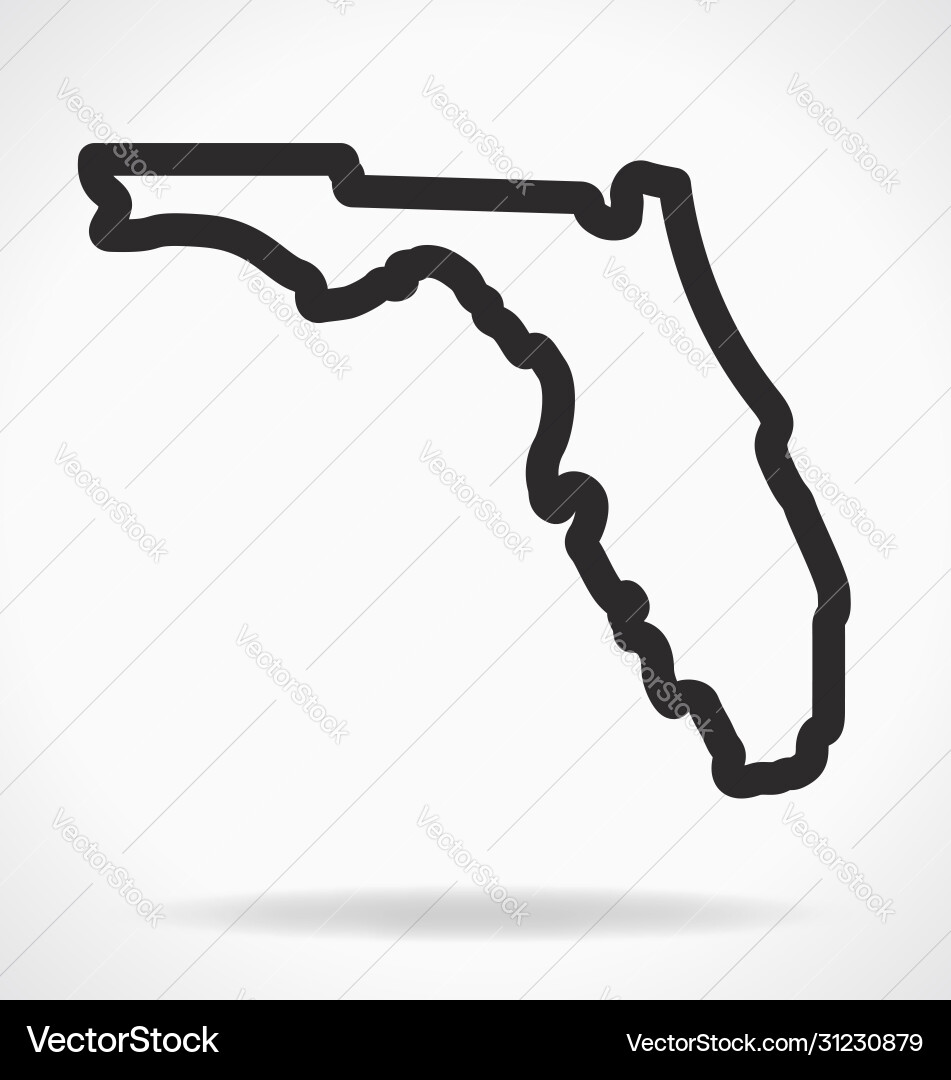 Florida State Map Outline Royalty Free Vector Image