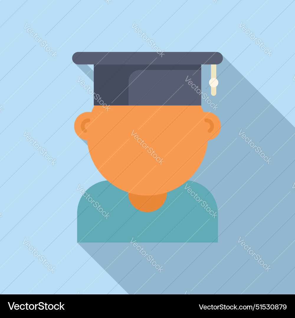 Graduating student wearing graduation cap Vector Image