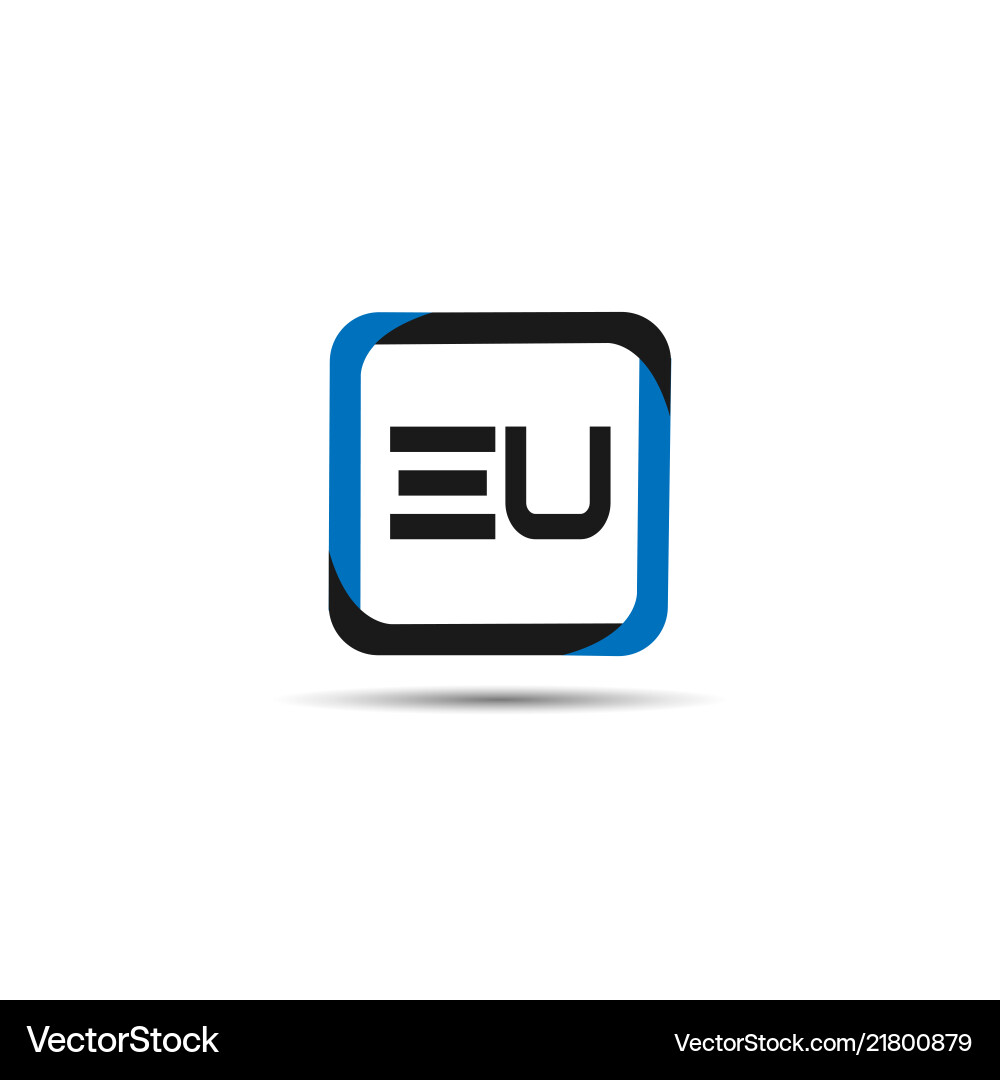 Initial letter eu logo template design Royalty Free Vector