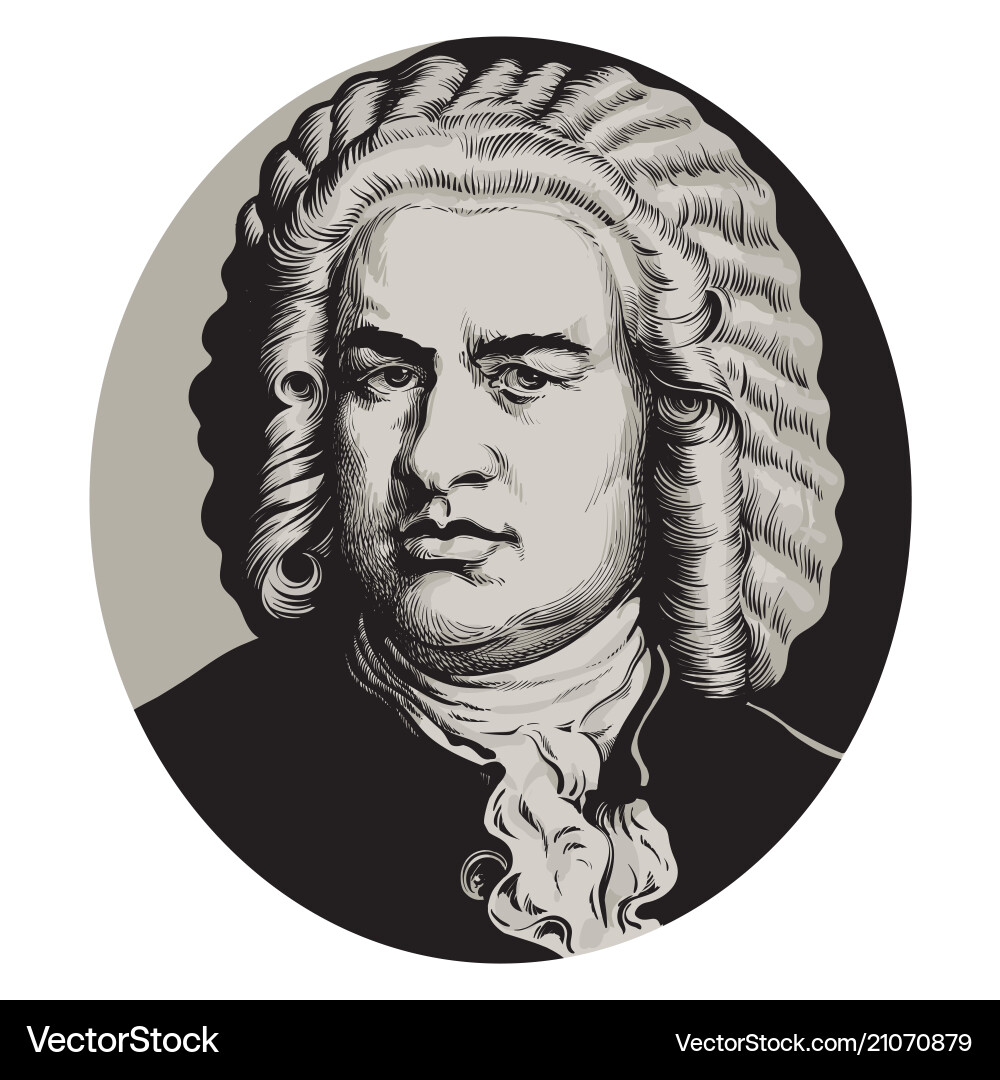 Johann sebastian bach Royalty Free Vector Image