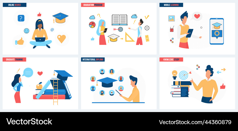 Mobile App for Online Learning Royalty Free Vector Image