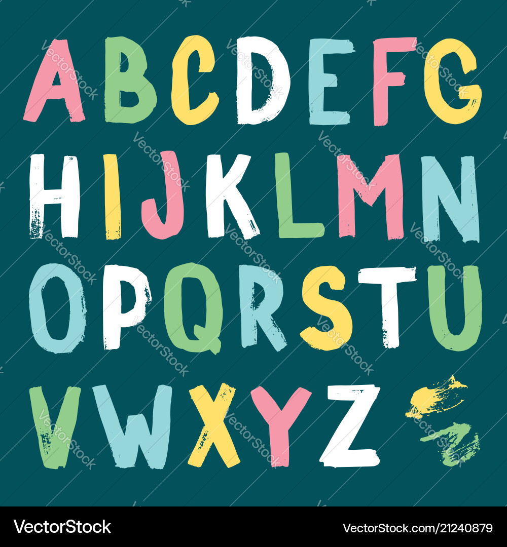 Modern Brush Calligraphy Alphabet Font Royalty Free Vector