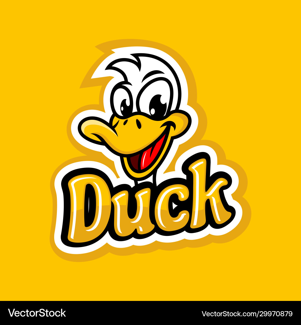 Modern duck mascot logo Royalty Free Vector Image