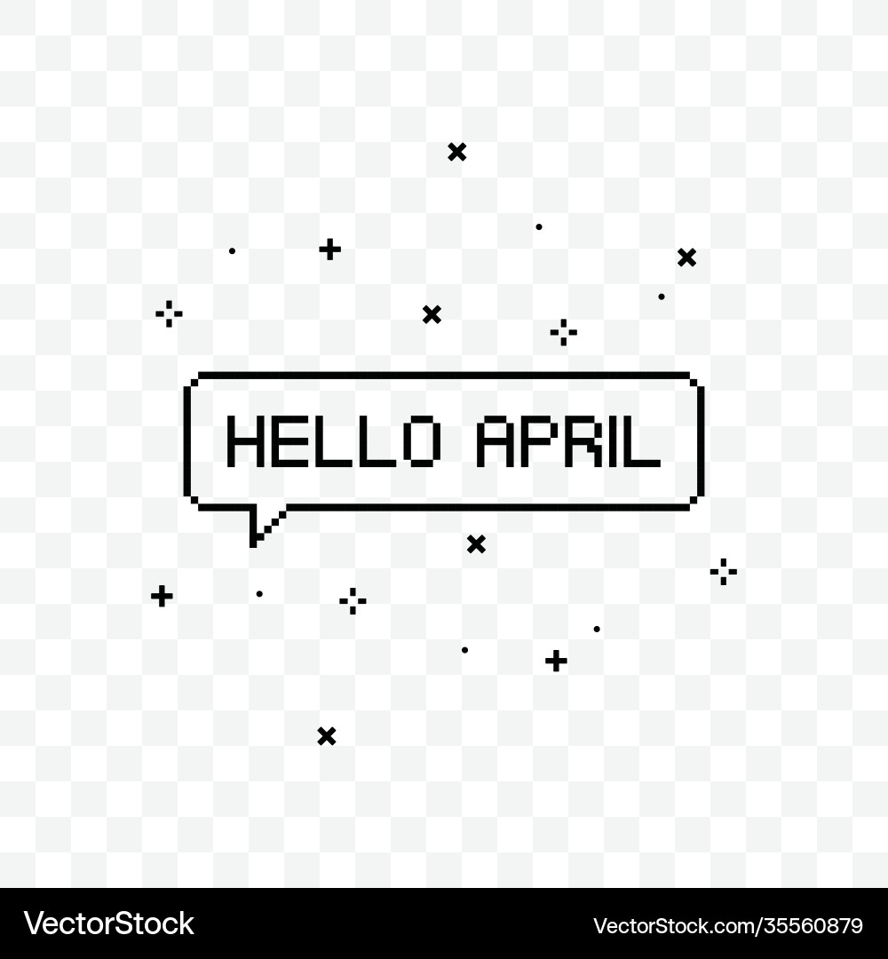 Pixel Art April Speech Bubble Royalty Free Vector Image