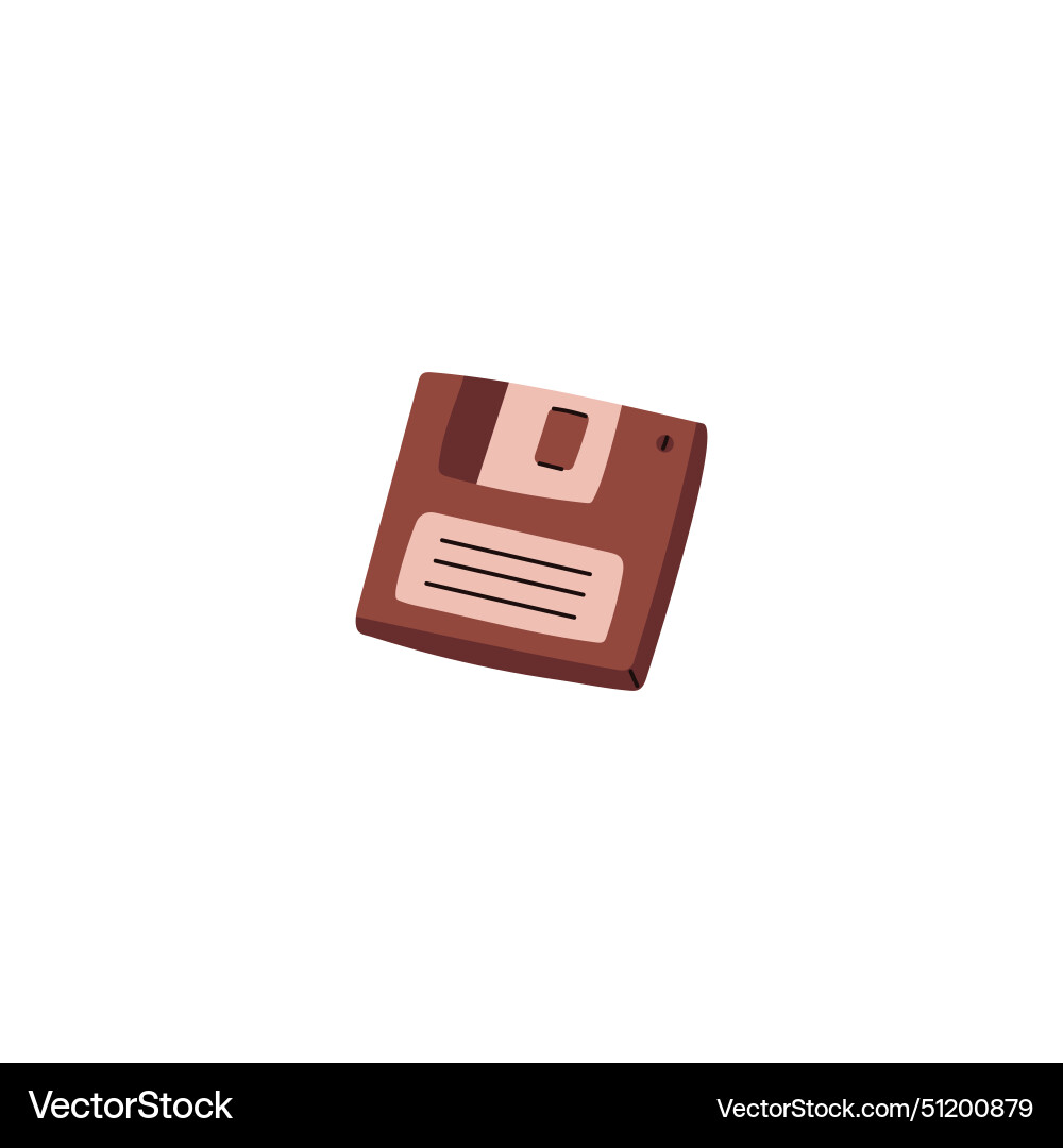 Retro floppy disk in for nostalgic stickers Vector Image