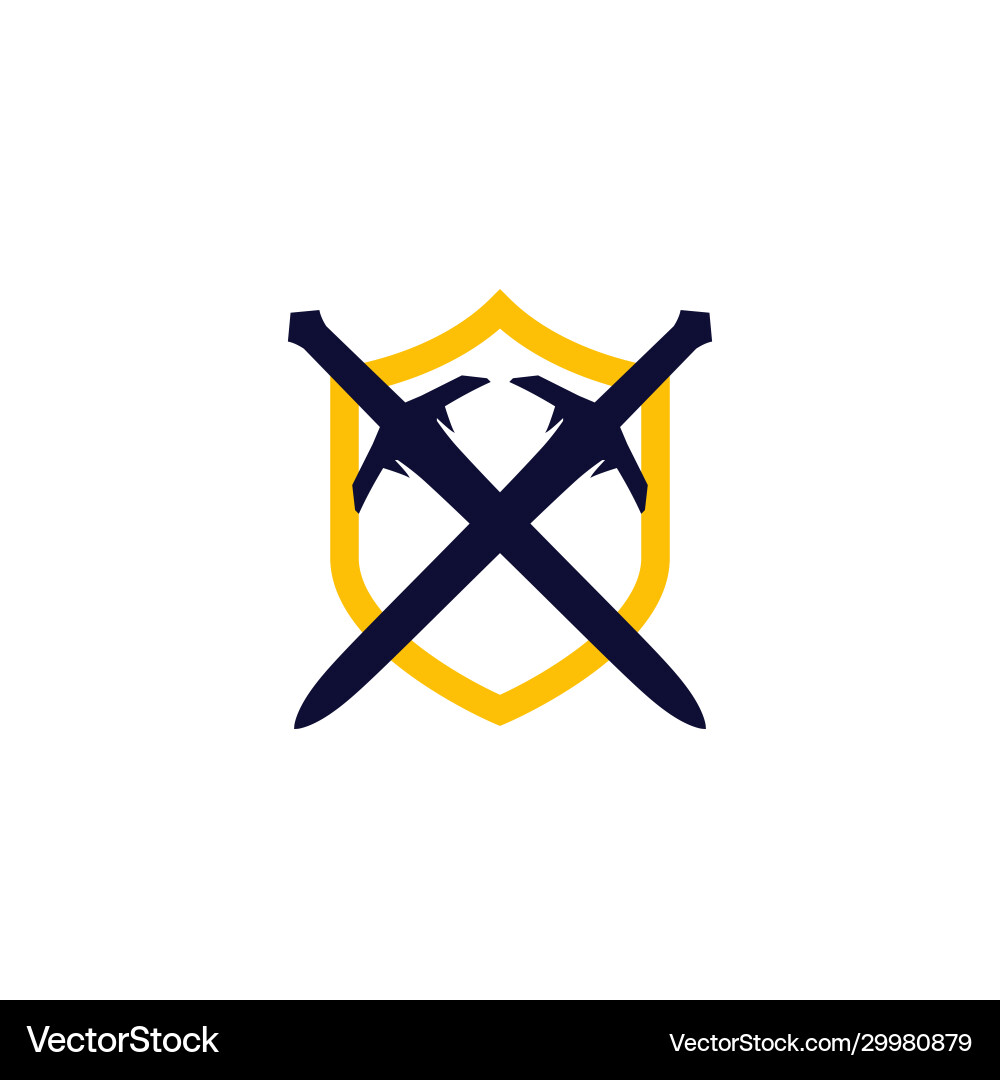 Rpg game icon with swords and shield Royalty Free Vector