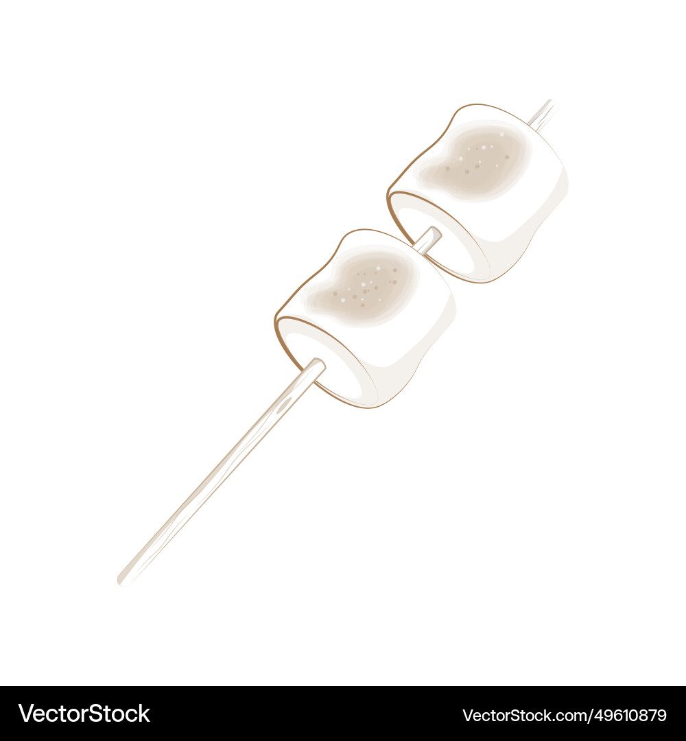 Simple marshmallow line art Royalty Free Vector Image