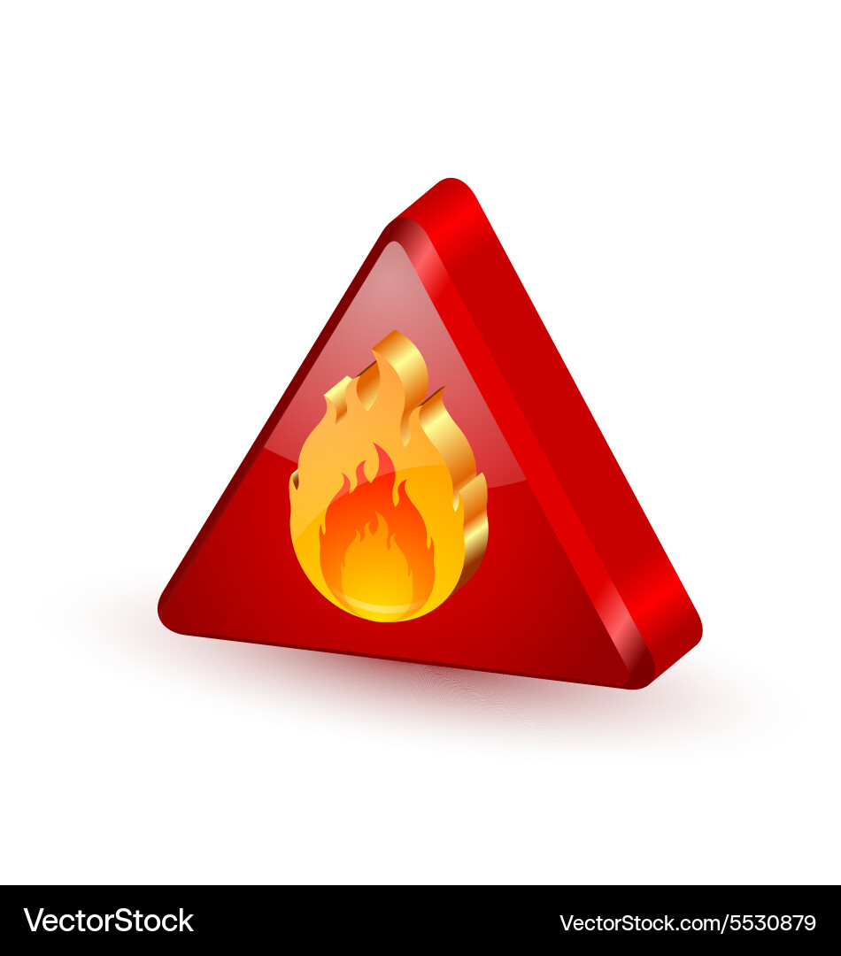 Warning fire icon Royalty Free Vector Image - VectorStock
