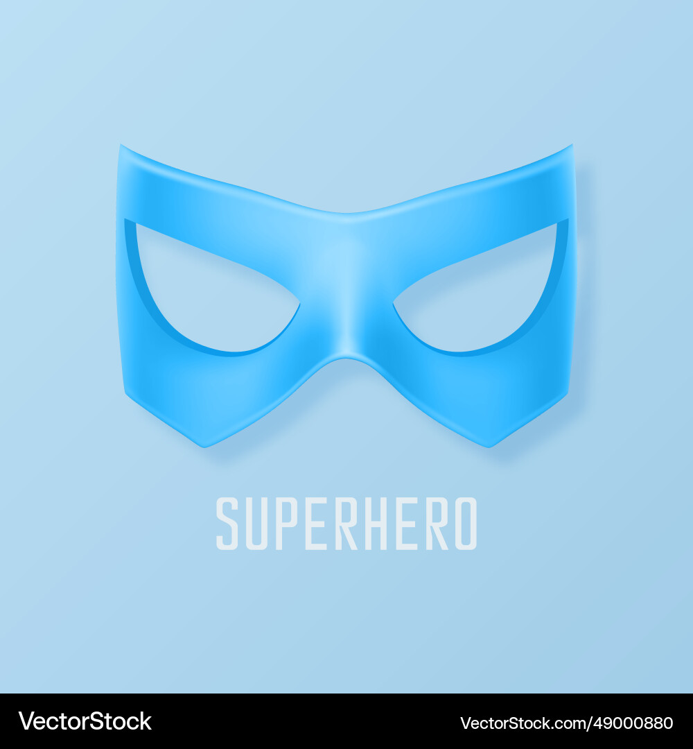 Blue super hero mask face character Royalty Free Vector