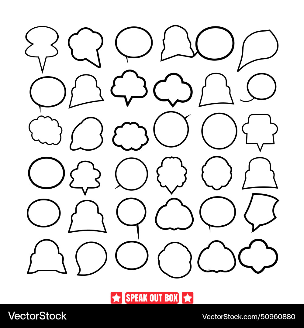 Dialogic dynamics speak out box designs Royalty Free Vector