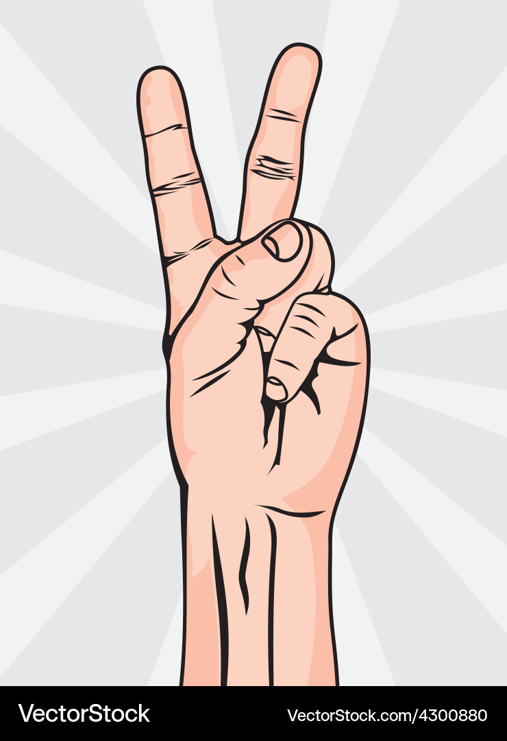 Dva prsta koza bela resize Royalty Free Vector Image