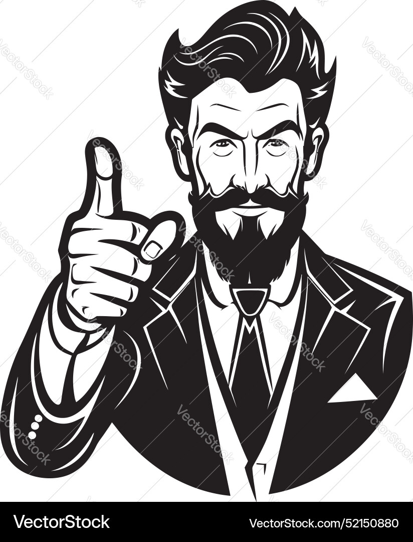 Gesture playfulness cartoon finger emblem Vector Image