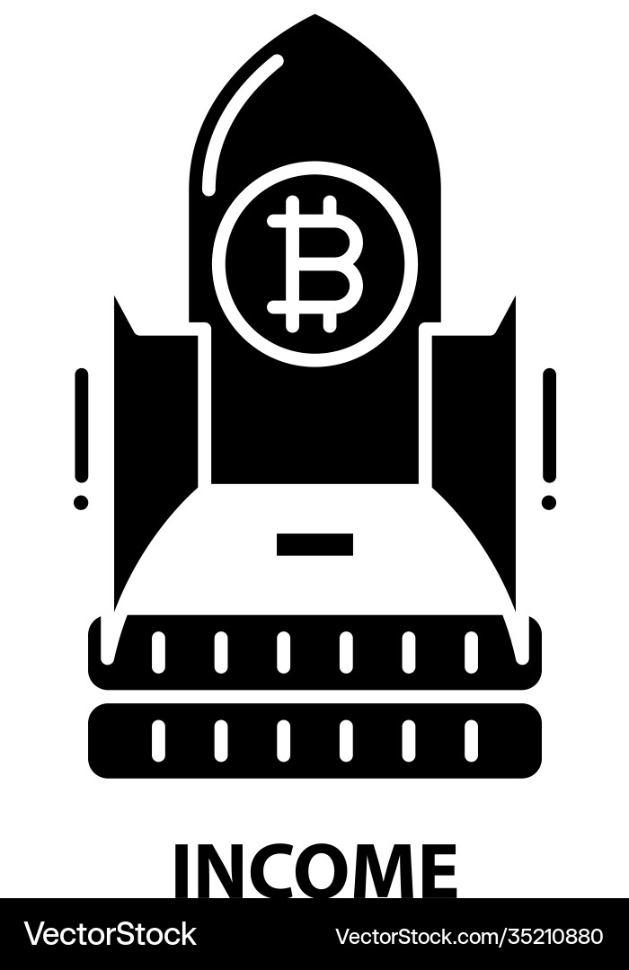 Income symbol icon black sign Royalty Free Vector Image