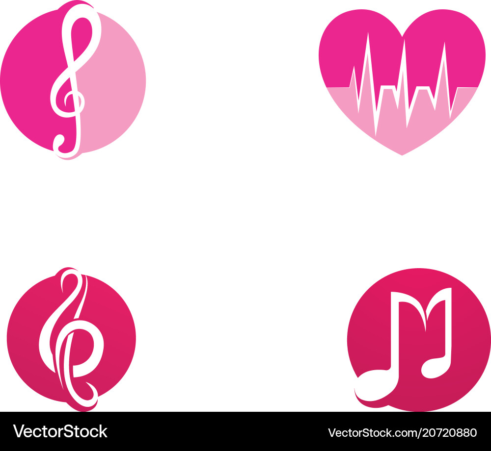 Music note symbols logo and icons template Vector Image