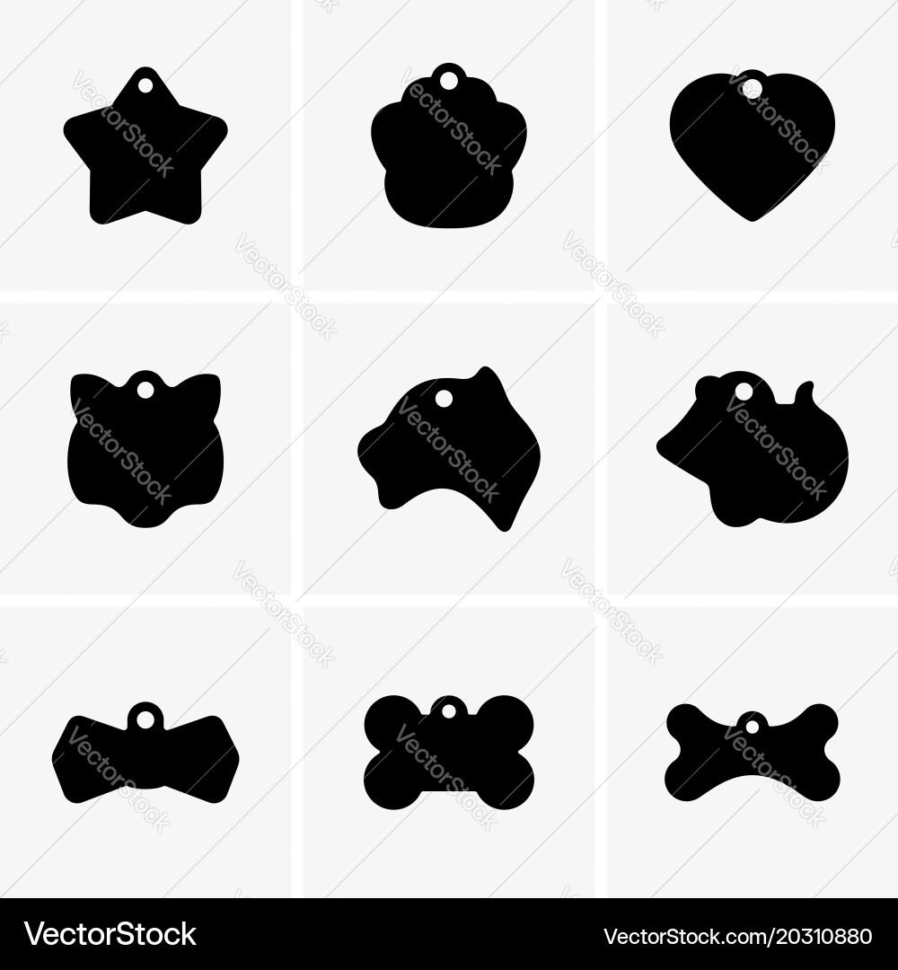 Pet Tags - Animal Identification Royalty Free Vector Image