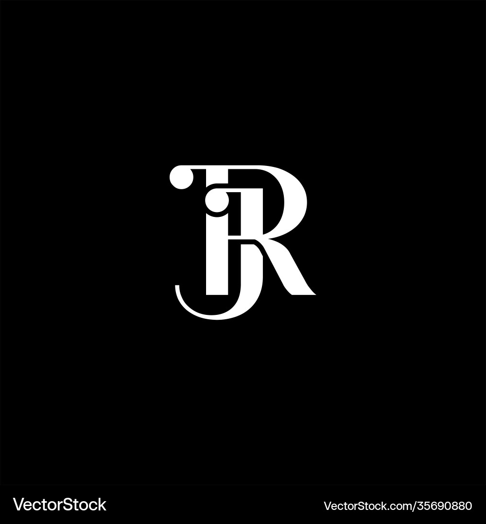 R j letter logo abstract design on black color Vector Image
