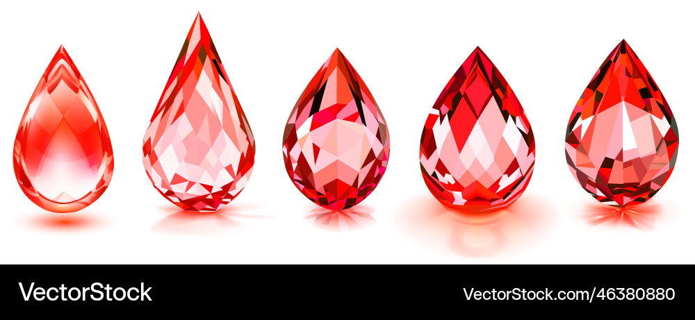 Set of crystal drops Royalty Free Vector Image