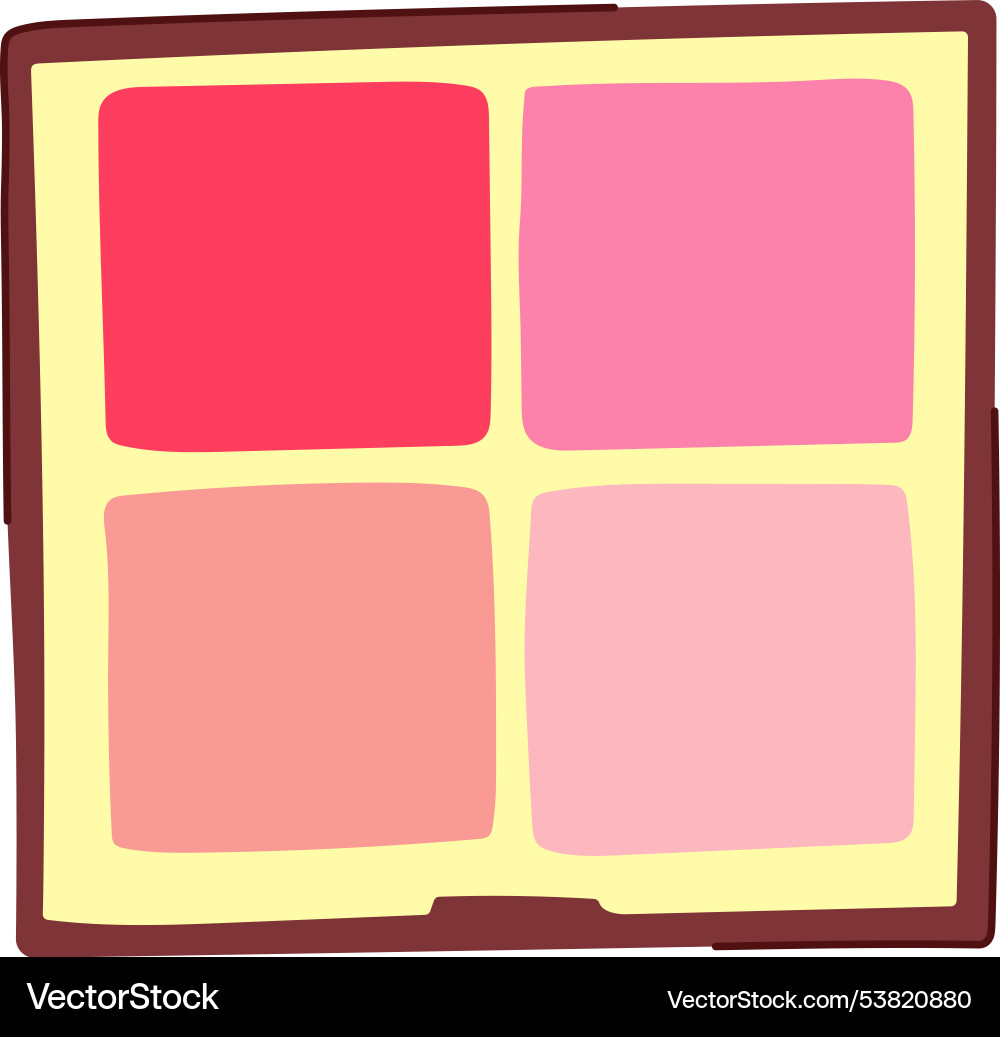 Shimmer blush compact cartoon Royalty Free Vector Image