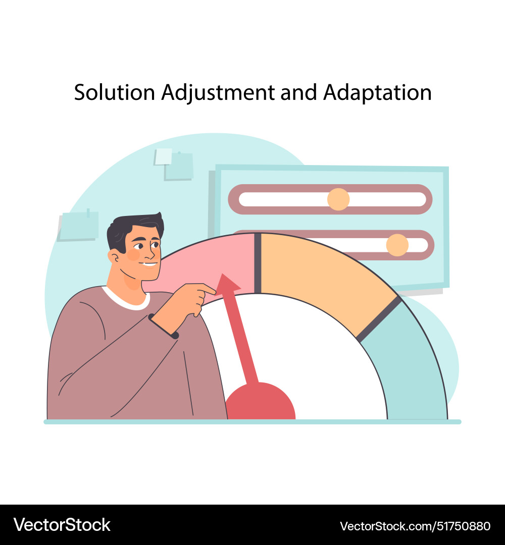 Solution adjustment concept flat Royalty Free Vector Image