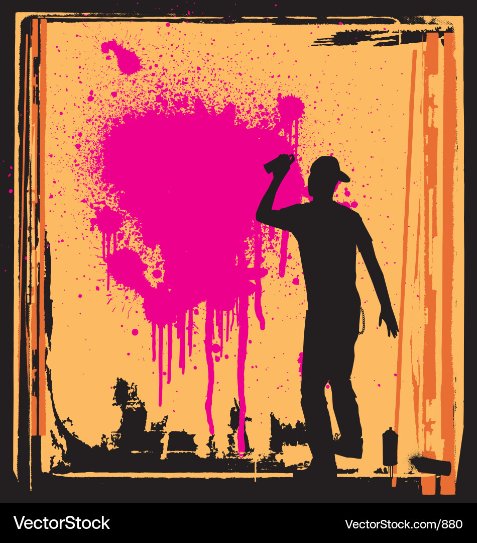 Spray guy on wall Royalty Free Vector Image - VectorStock