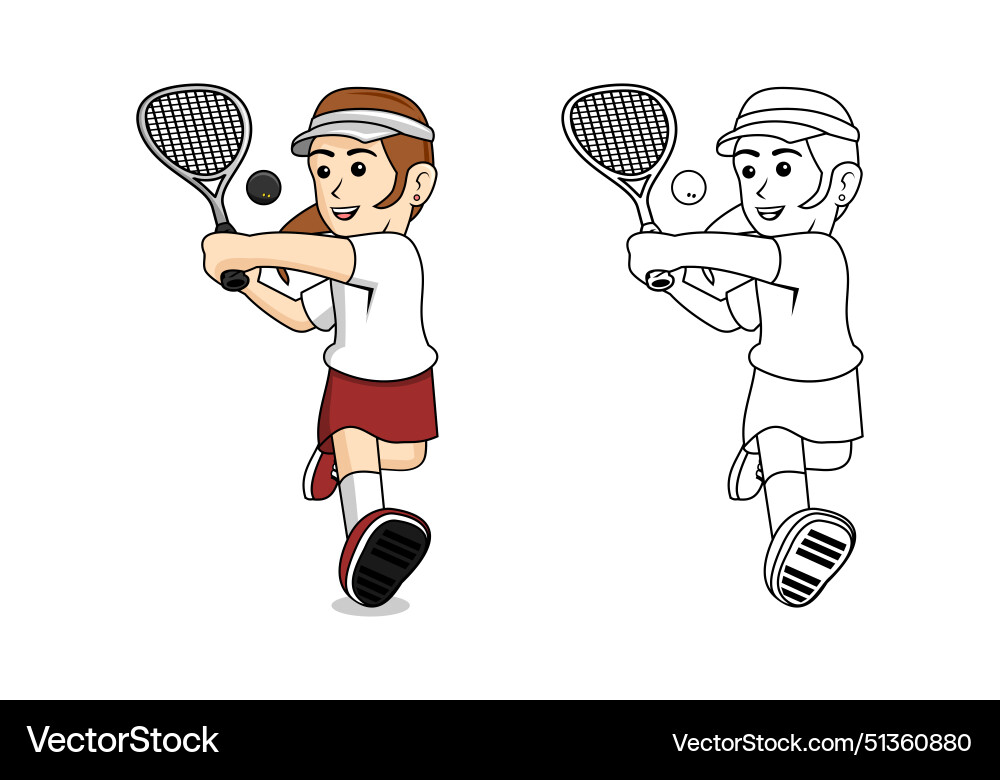 Squash player cartoon design Royalty Free Vector Image