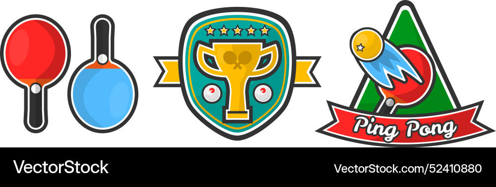 Table tennis icons set Royalty Free Vector Image