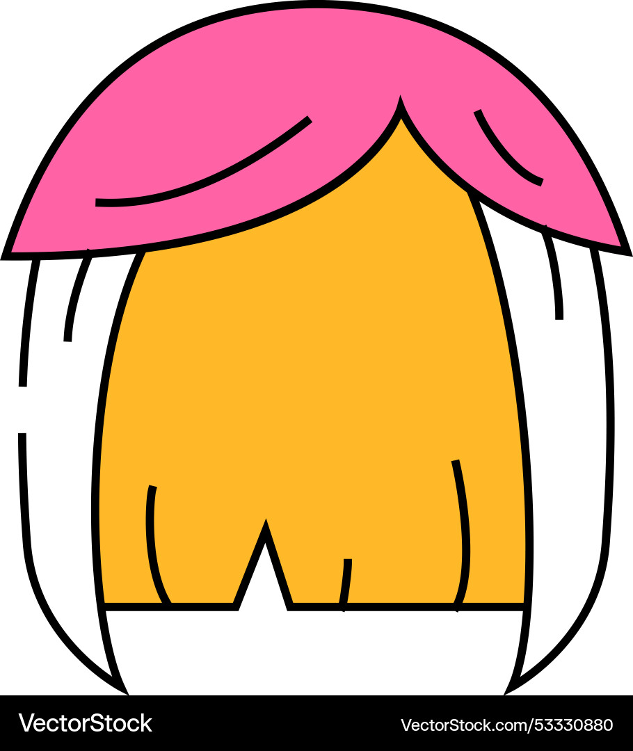 Wig hair icon color Royalty Free Vector Image - VectorStock