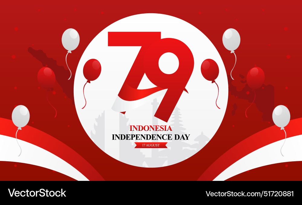 79th indonesia independence day Royalty Free Vector Image