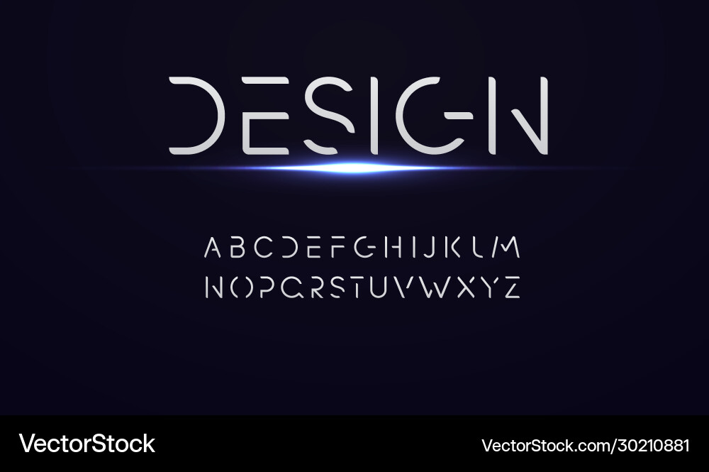 Abstract technology alphabet fonts typography Vector Image