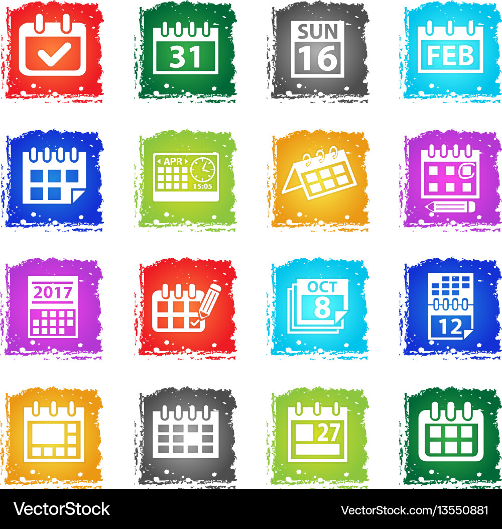 Calendar icon set Royalty Free Vector Image - VectorStock