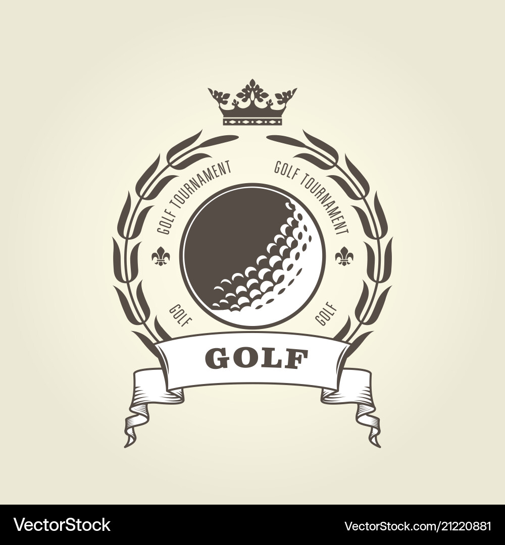 Golf tournament emblem or blazon - ball Royalty Free Vector