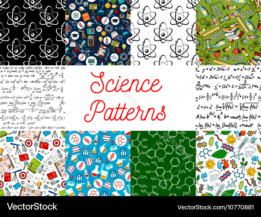 Science seamless pattern backgrounds Royalty Free Vector