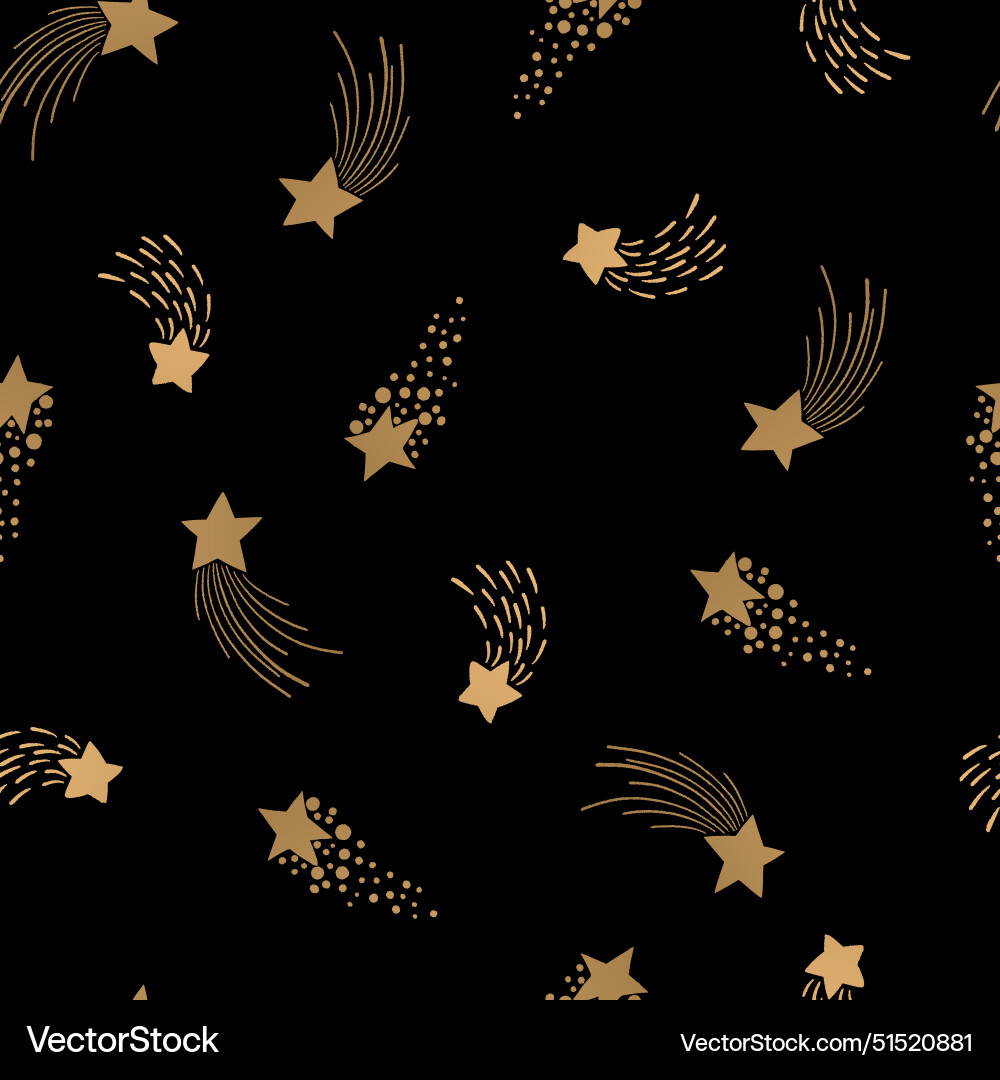 Seamless pattern with gold stars Royalty Free Vector Image
