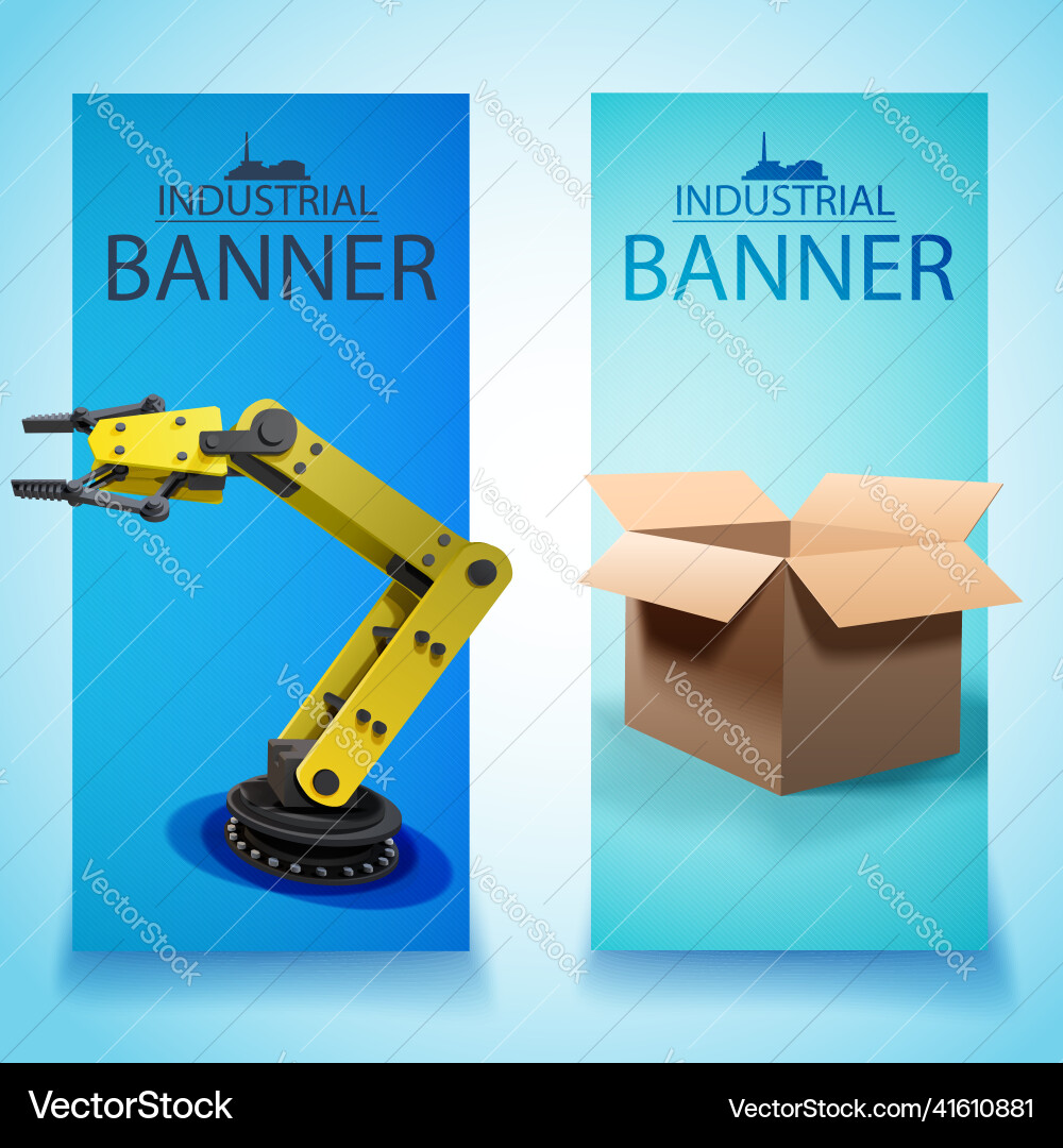 Two isolated industrial banner set Royalty Free Vector Image