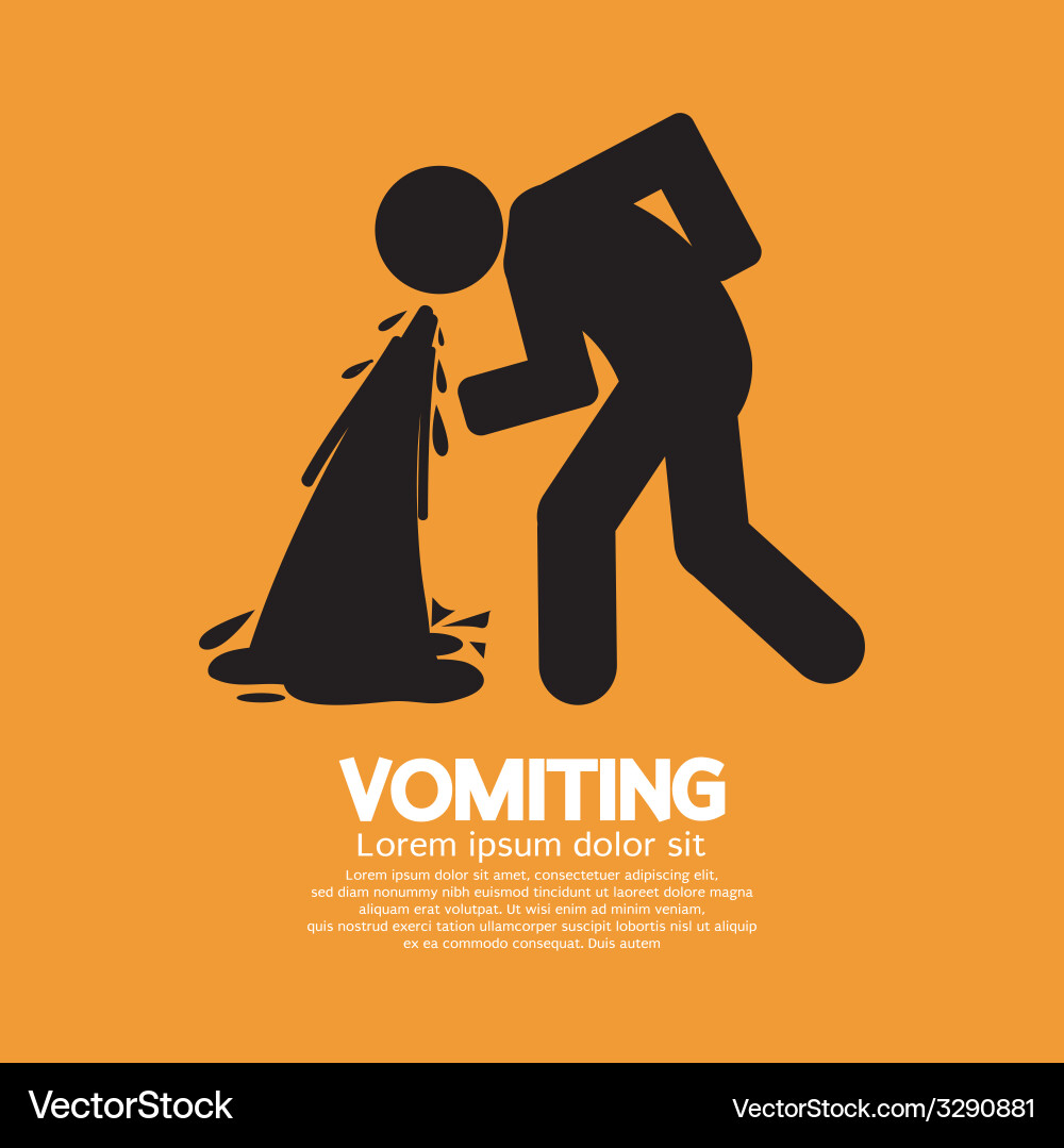 Vomiting person graphic symbol Royalty Free Vector Image