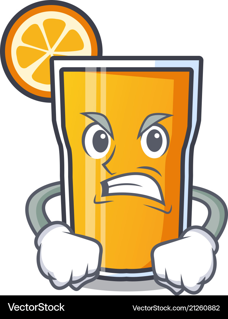 Angry Orange Juice Character Royalty Free Vector Image