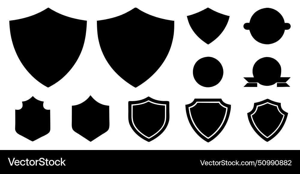 Breathtaking lovely shield badges art set Vector Image