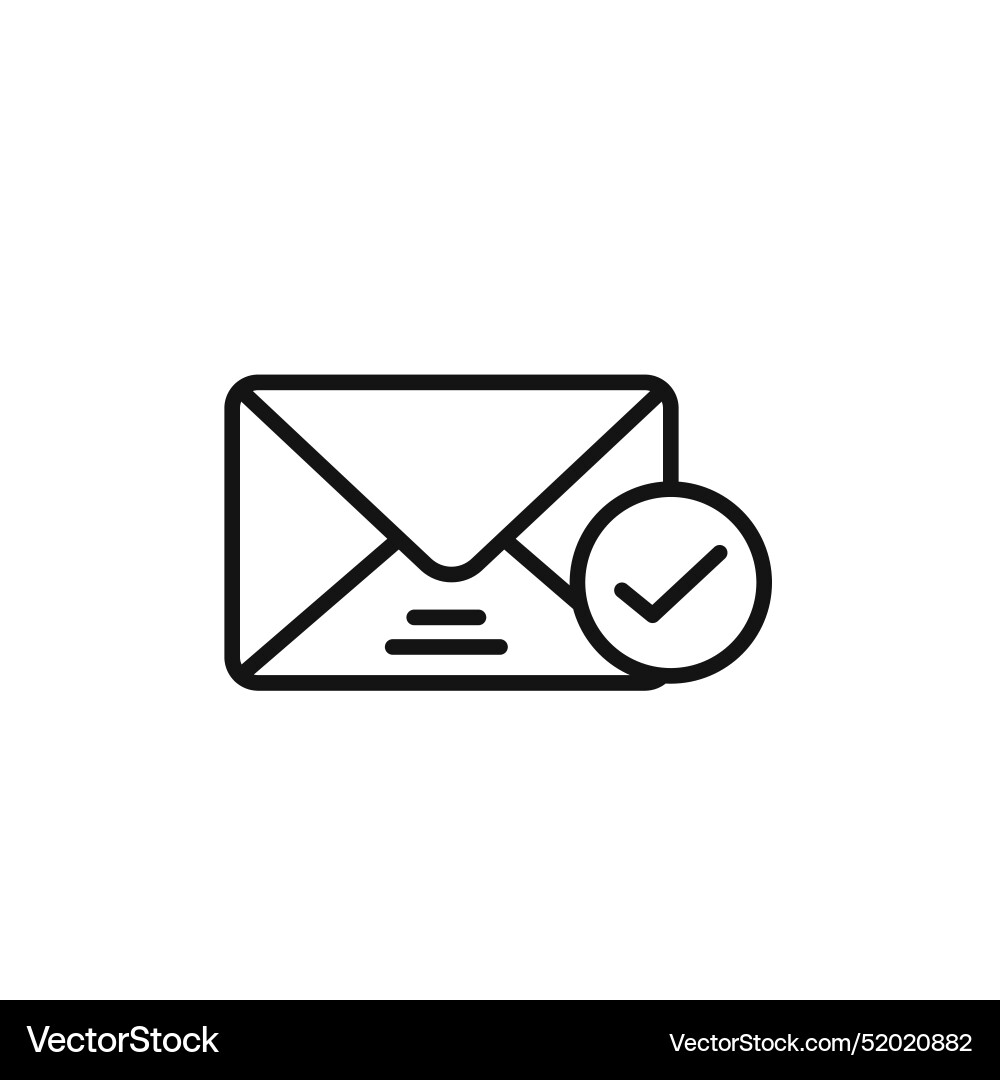Check message icon outline collection in black Vector Image