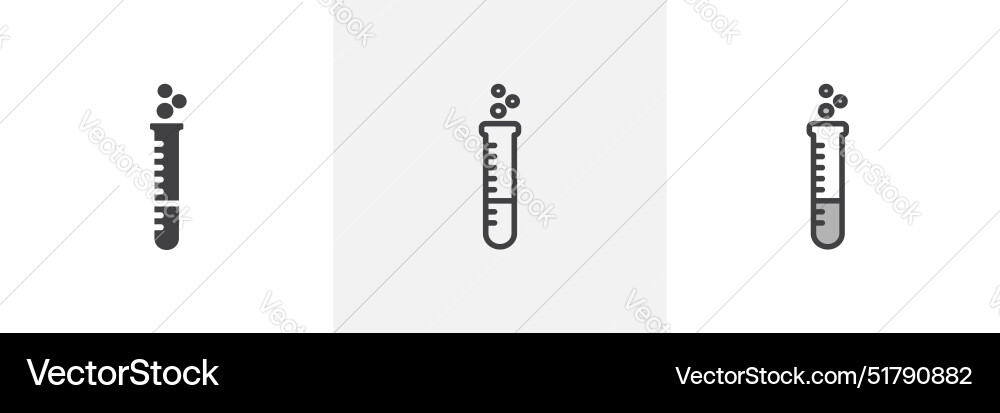 Chemical tube line icon set Royalty Free Vector Image