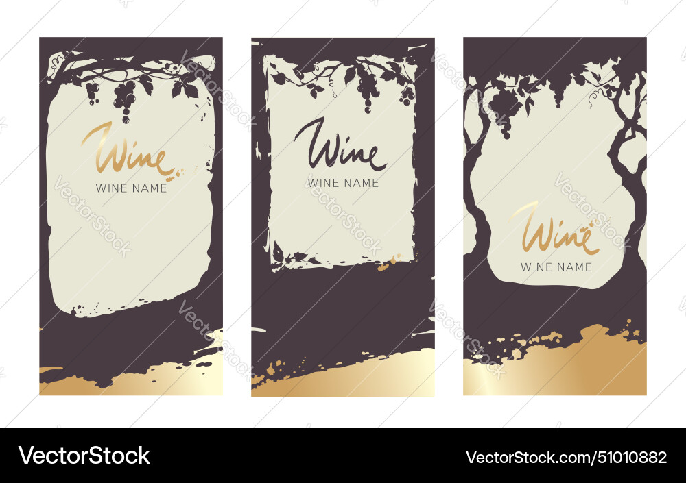 Collection labels for wine Royalty Free Vector Image